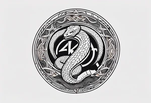 Kobe Logo with black mamba snake wrapped around tattoo idea | TattoosAI