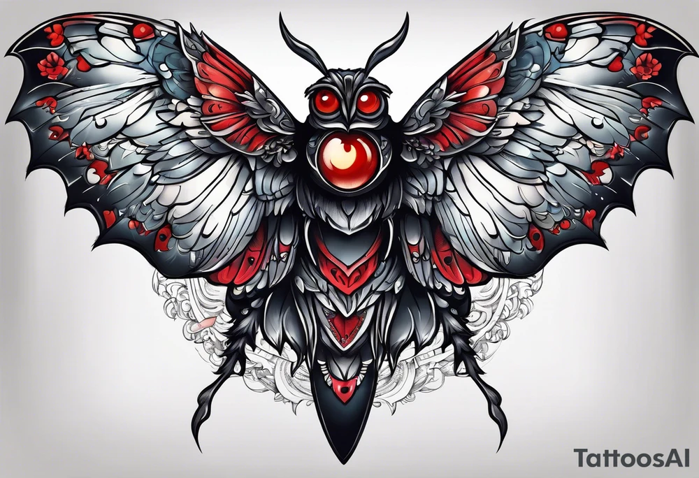 Mothman in action tattoo idea | TattoosAI
