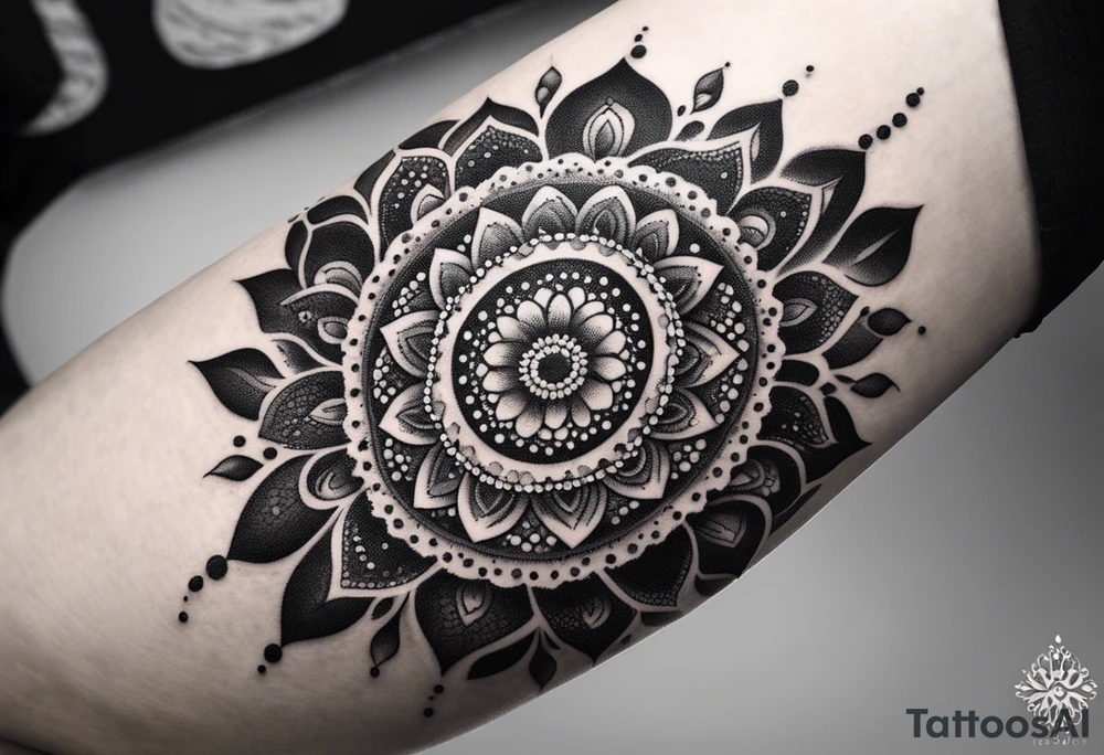 Ornamental tattoo on the leg tattoo idea | TattoosAI