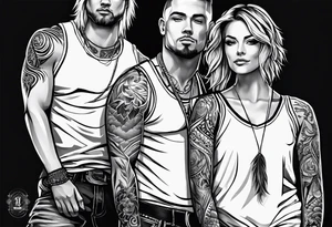 Shoulder tattoo focused on family. names kaden, mason and lori in the ...