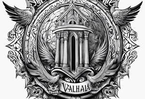 Valhalla word church tattoo idea | TattoosAI
