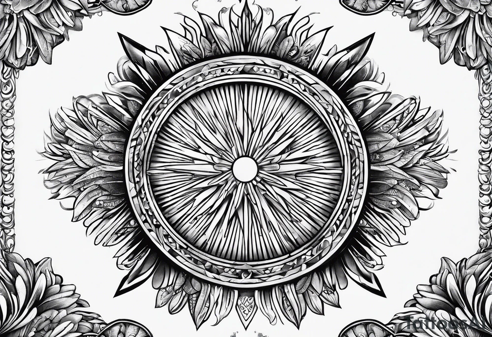 Sunbeams on both shoulders tattoo idea | TattoosAI