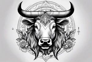 Taurus head with the planets positions on May 20th, 1989. With an arrow ...