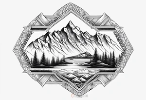 Himalaya mountain range Mandala tattoo idea | TattoosAI