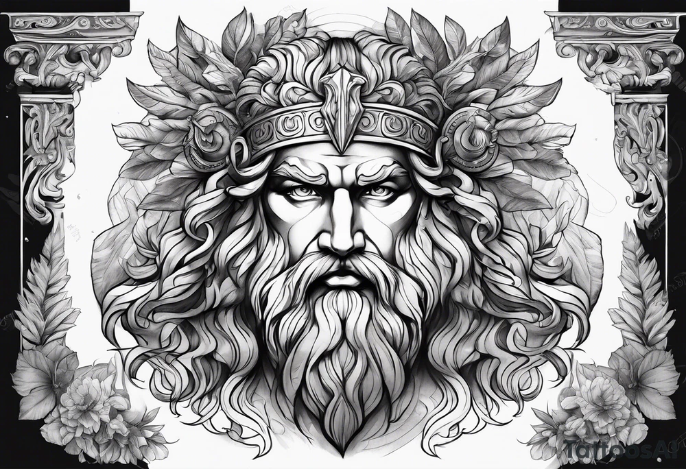 Greek mythology gods tattoo idea | TattoosAI