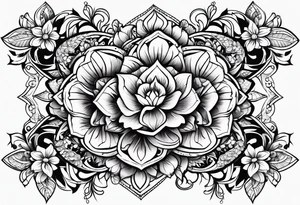 Moko with only flowers and patterns tattoo idea | TattoosAI