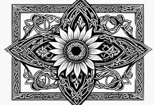Sunflower Celtic knot seven tattoo idea | TattoosAI