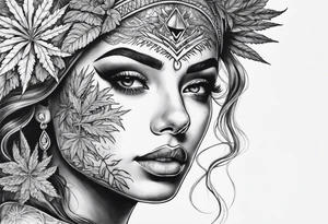 Marijuana and Psychedelic inspired tattoo tattoo idea | TattoosAI