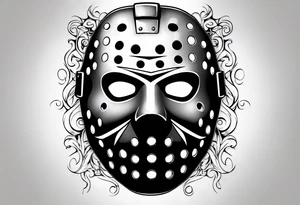 Friday the 13th Jason mask tattoo idea | TattoosAI