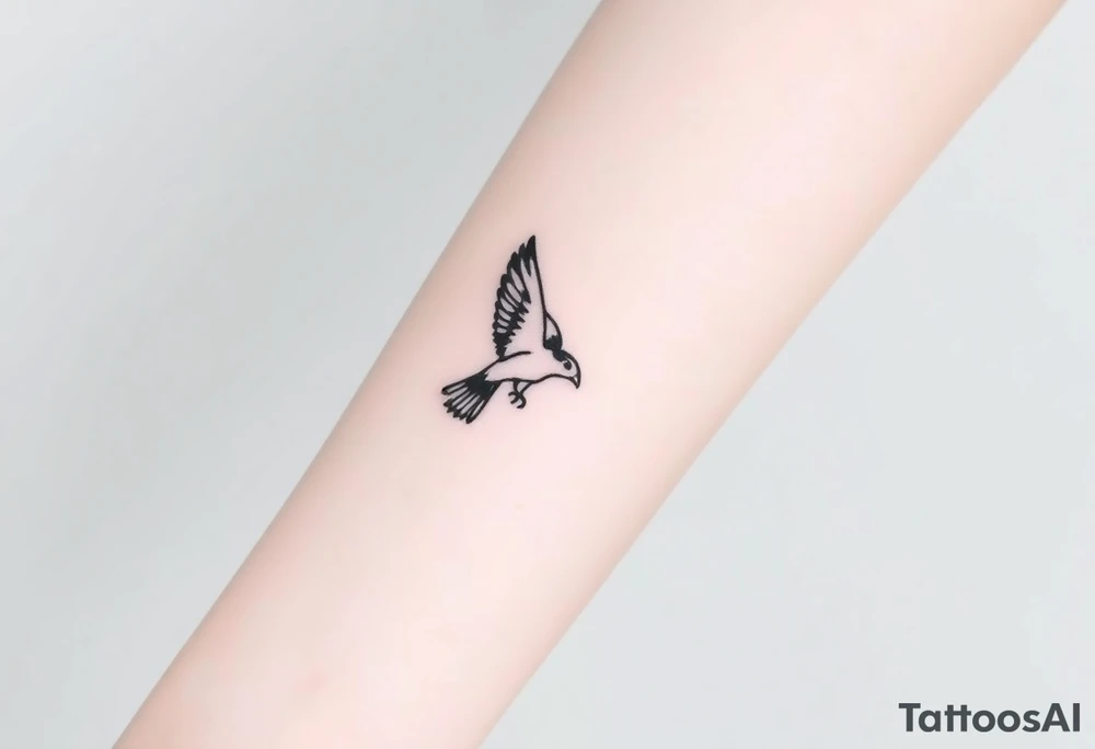 Nighthawk bird tattoo idea | TattoosAI