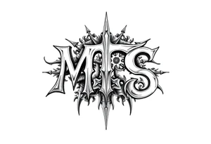Mechanical style with the letters MTS tattoo idea | TattoosAI