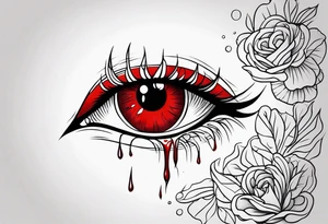 Bleeding tear draining to down from red eye sleeve tattoo design tattoo ...