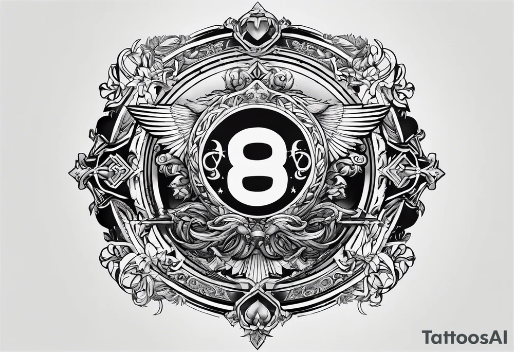 Greek Capital Letter Omega symbol death metal style tattoo idea | TattoosAI