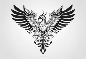 Half Phoenix Half Skeleton tattoo idea | TattoosAI