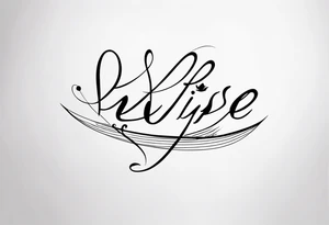 The words "kiss of life" in cursive all in one line tattoo idea | TattoosAI