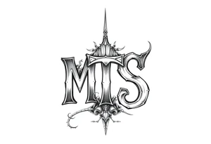 Mechanical style with the letters MTS tattoo idea | TattoosAI
