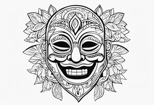 Laughing mask Mexican style tattoo idea | TattoosAI