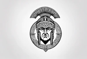 Ancient greek warrior symbol tattoo idea | TattoosAI
