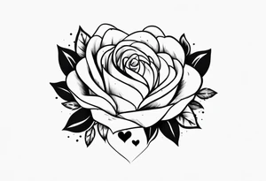Roza name with heart for black and white tattoo tattoo idea | TattoosAI