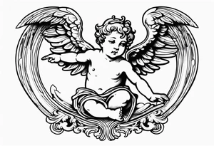 Renaissance style cherub full body tattoo idea | TattoosAI