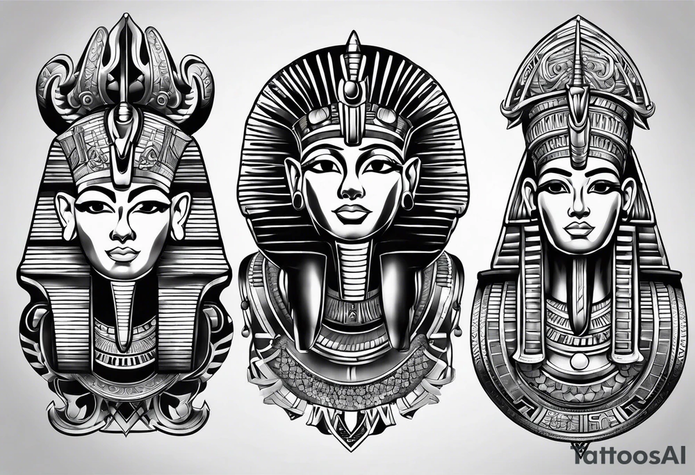 Egyptian gods tattoo idea | TattoosAI