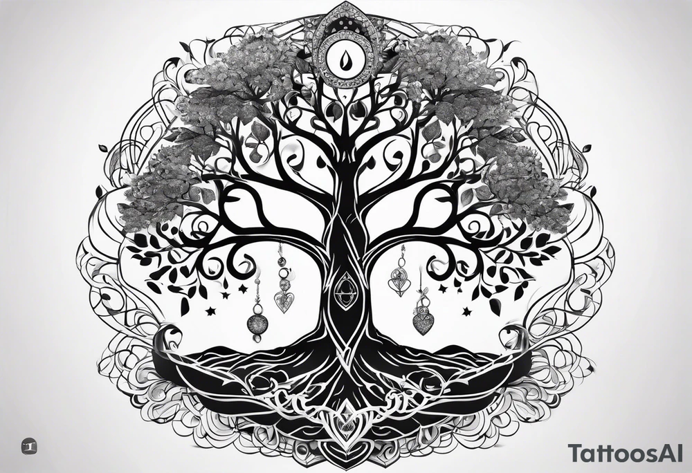 Tree of life, infinity, chakras tattoo idea | TattoosAI
