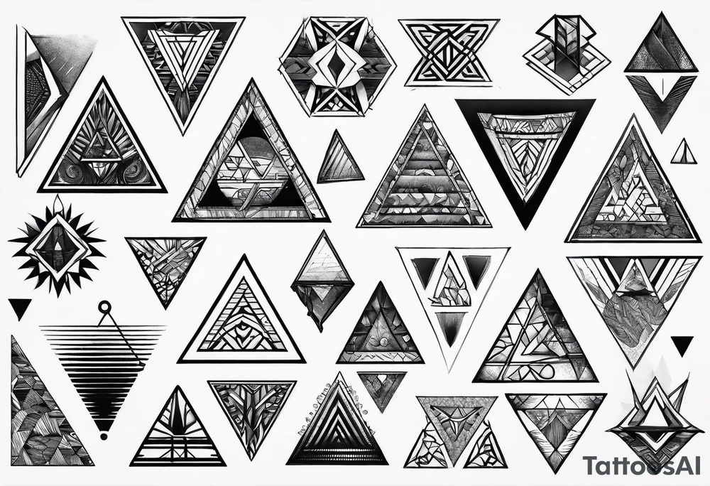 Triangles tattoo idea | TattoosAI
