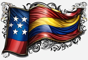 Venezuela letters with the flag color tattoo idea | TattoosAI