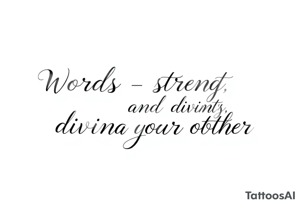 Words strength and divinity on top of each other tattoo idea | TattoosAI