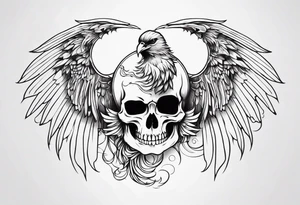 Half Phoenix and Half Skeleton tattoo idea | TattoosAI
