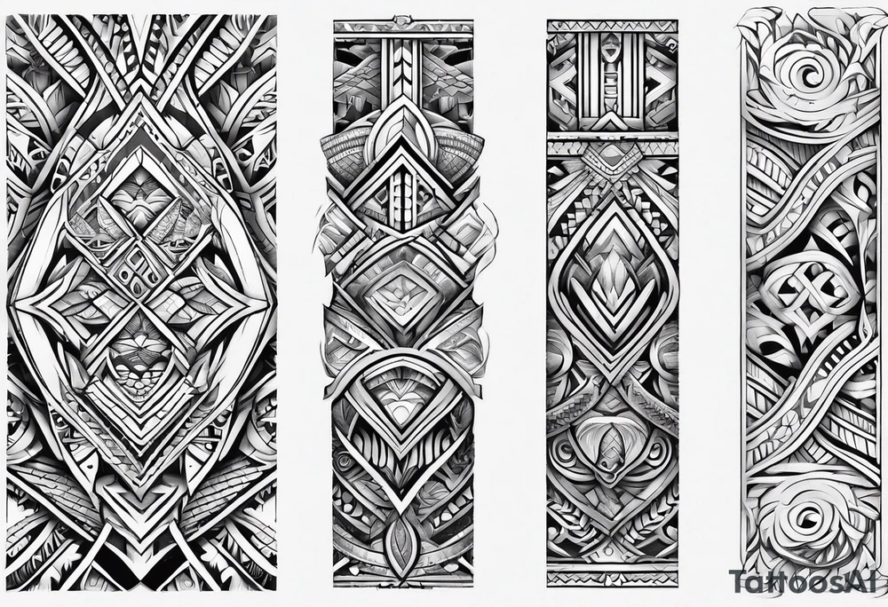 Polynesian tribal pattern forearm tattoo idea | TattoosAI