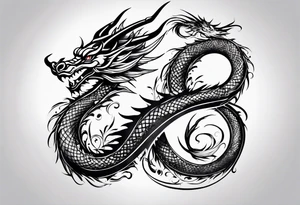 Dragon Seven number shape tattoo idea | TattoosAI