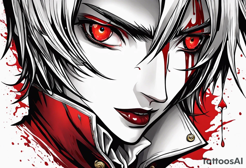 Bloody tears flow from Alucard's eye in Hellsing tattoo tattoo idea ...