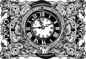 Digital time style numbers 77:77 tattoo idea | TattoosAI