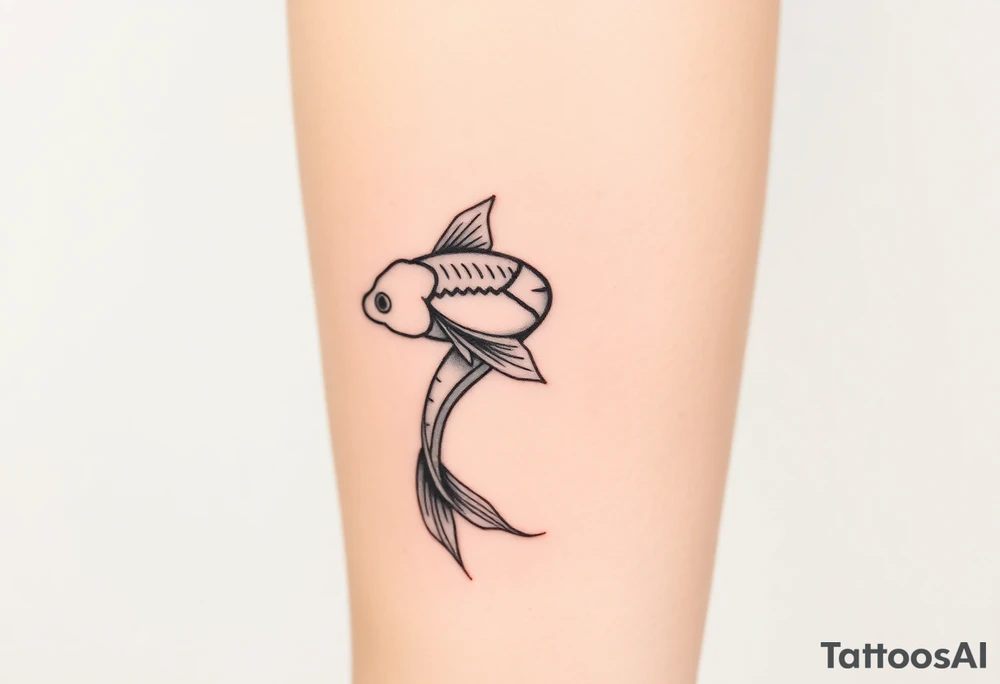 Koi fish swimming upstream tattoo idea | TattoosAI