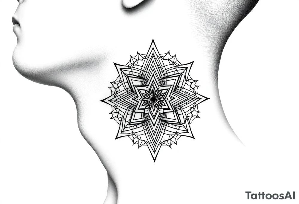 Multiple layers of sacred geometry, covering the whole neck tattoo idea ...
