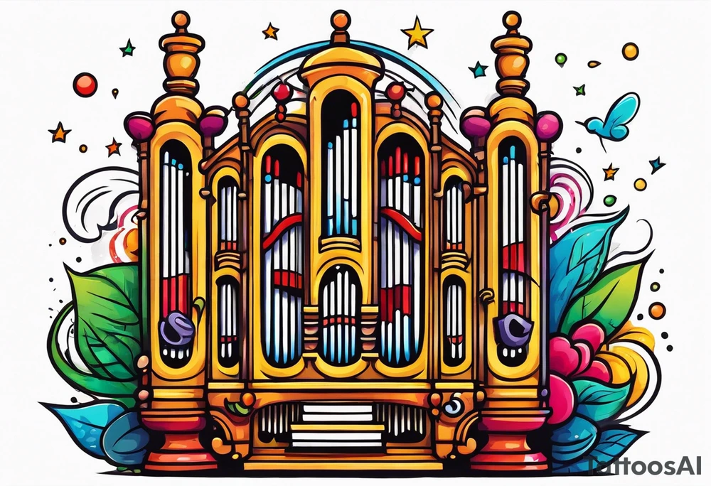 Pipe organ tattoo idea | TattoosAI