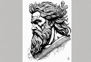 Poseidon side profile tattoo idea | TattoosAI