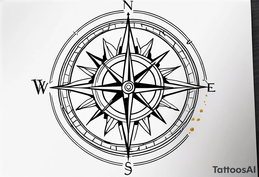 Compass directions tattoo idea | TattoosAI