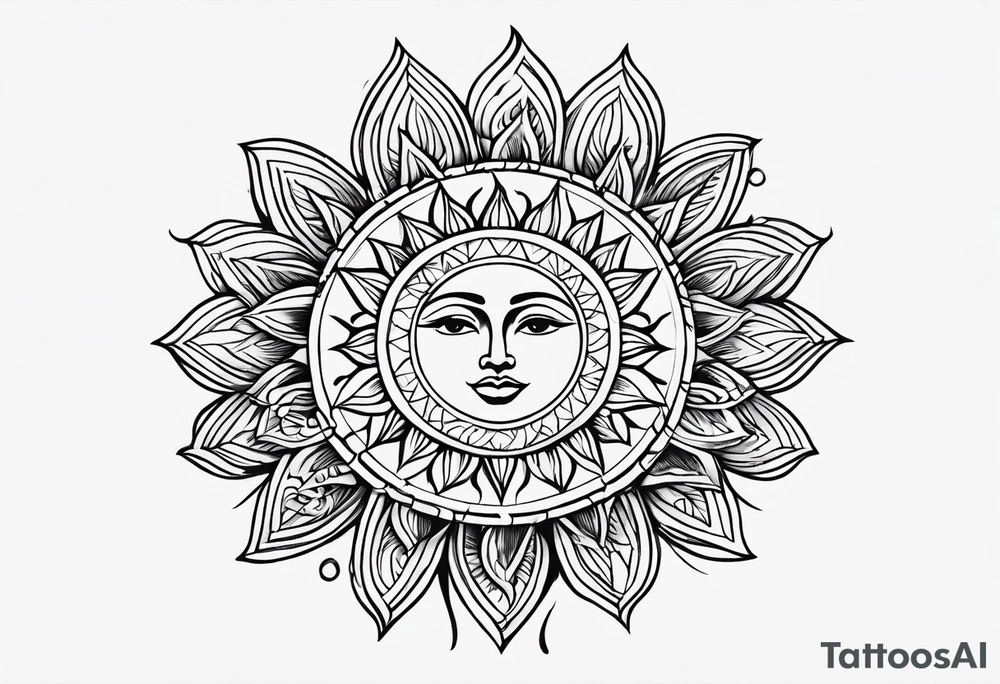 Very basic sun tattoo idea | TattoosAI