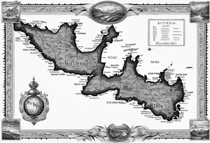 New Zealand map tattoo idea | TattoosAI