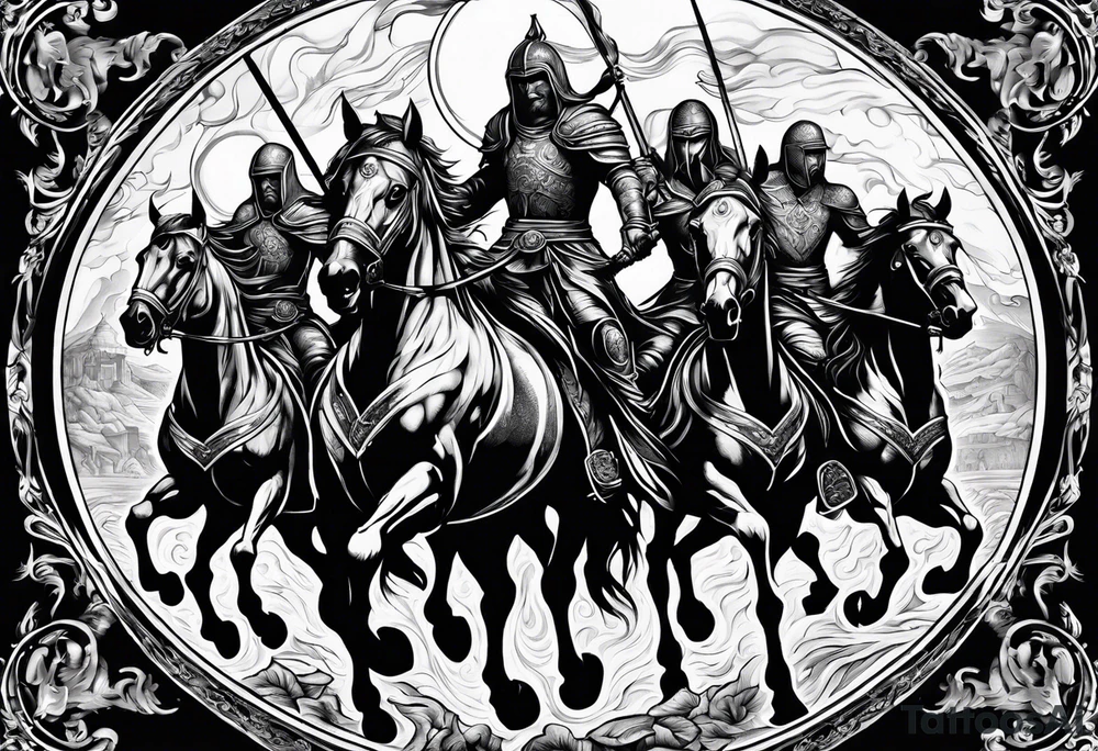 Four Horsemen of the Apocalypse tattoo idea | TattoosAI