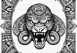 Aztec snake tattoo idea | TattoosAI