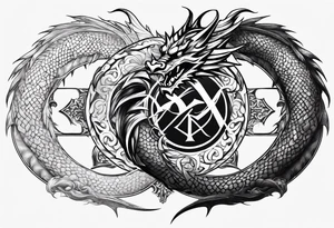Dragon Seven number shape tattoo idea | TattoosAI