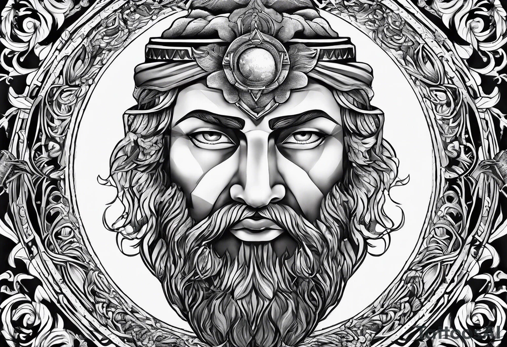 Creation of Adam muscular stoic tattoo idea | TattoosAI