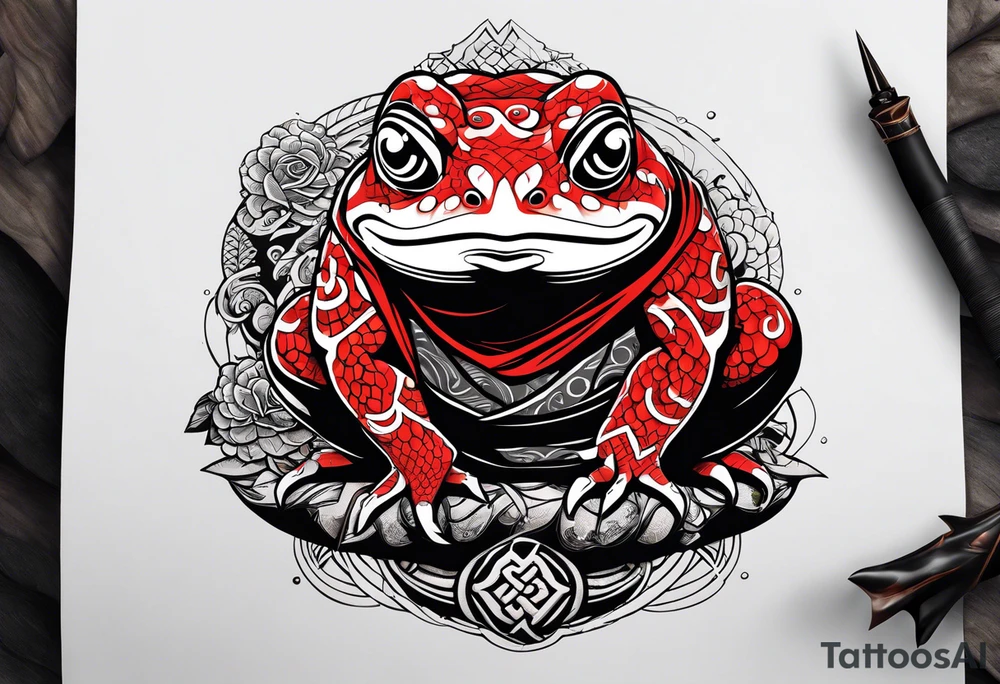 Jiraiya Naruto Gamakichi toad tattoo idea | TattoosAI