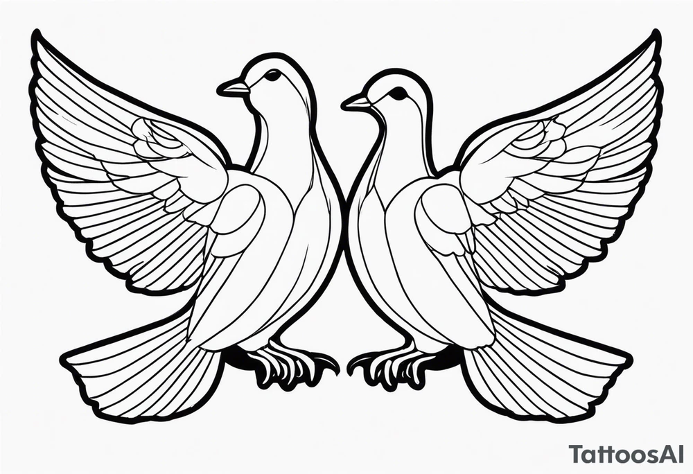 Dainty, fine line, doves tattoo idea | TattoosAI