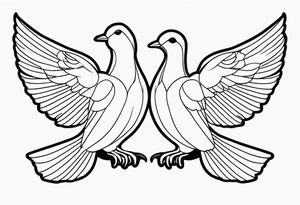Dainty, fine line, doves tattoo idea | TattoosAI
