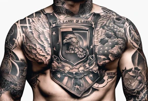 Ripped skin with a U.S. Army uniform under it on the chest tattoo idea ...