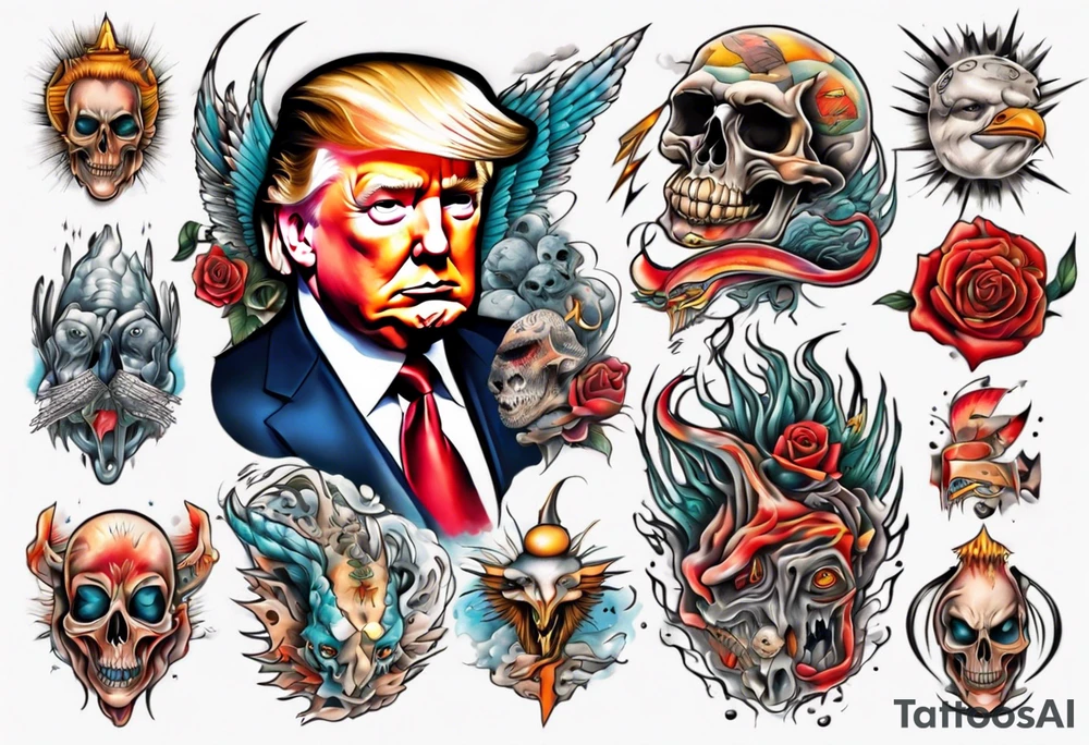Donald Trump tattoo idea | TattoosAI